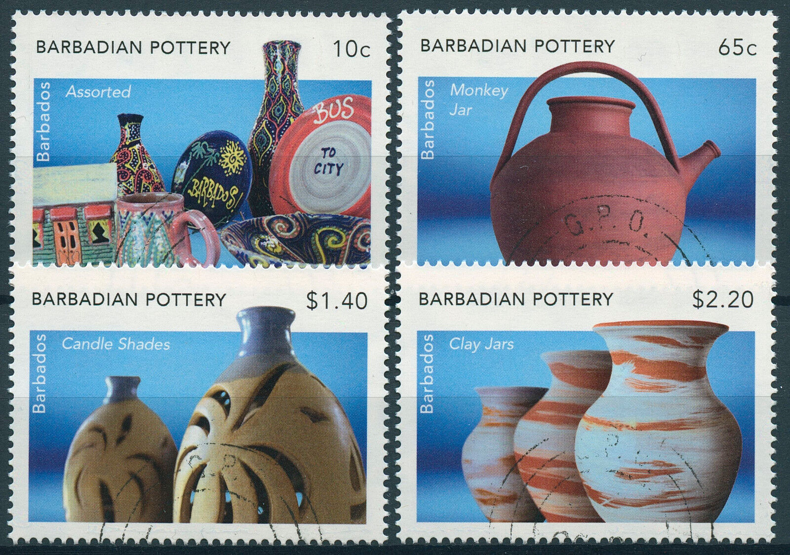 Barbados 2022 CTO Handicrafts Stamps Barbadian Pottery Crafts Monkey ...