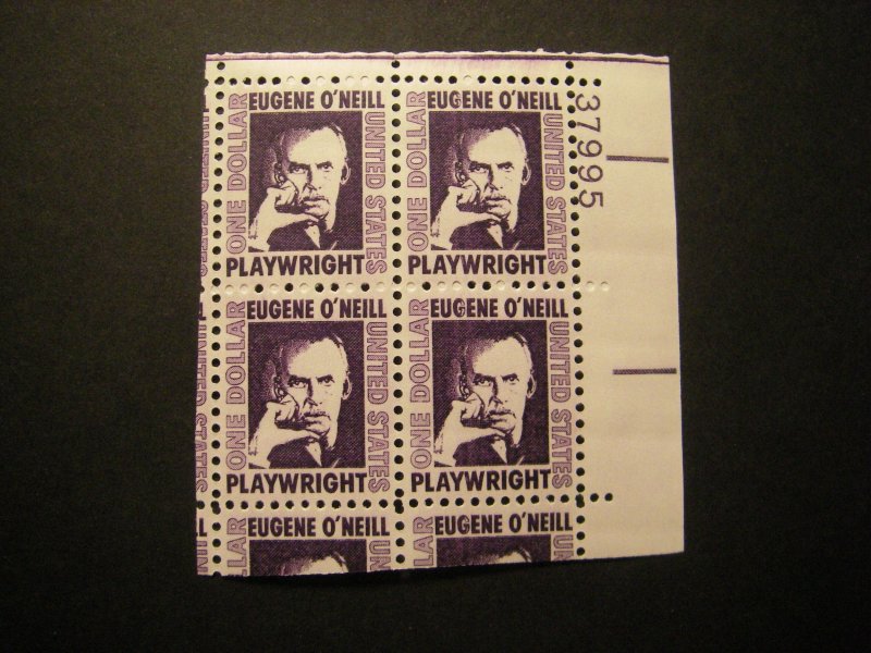 Scott 1294a, $1 Eugene O'Neill, PB4 #37995 UR, MNH Prominent Beauty ...