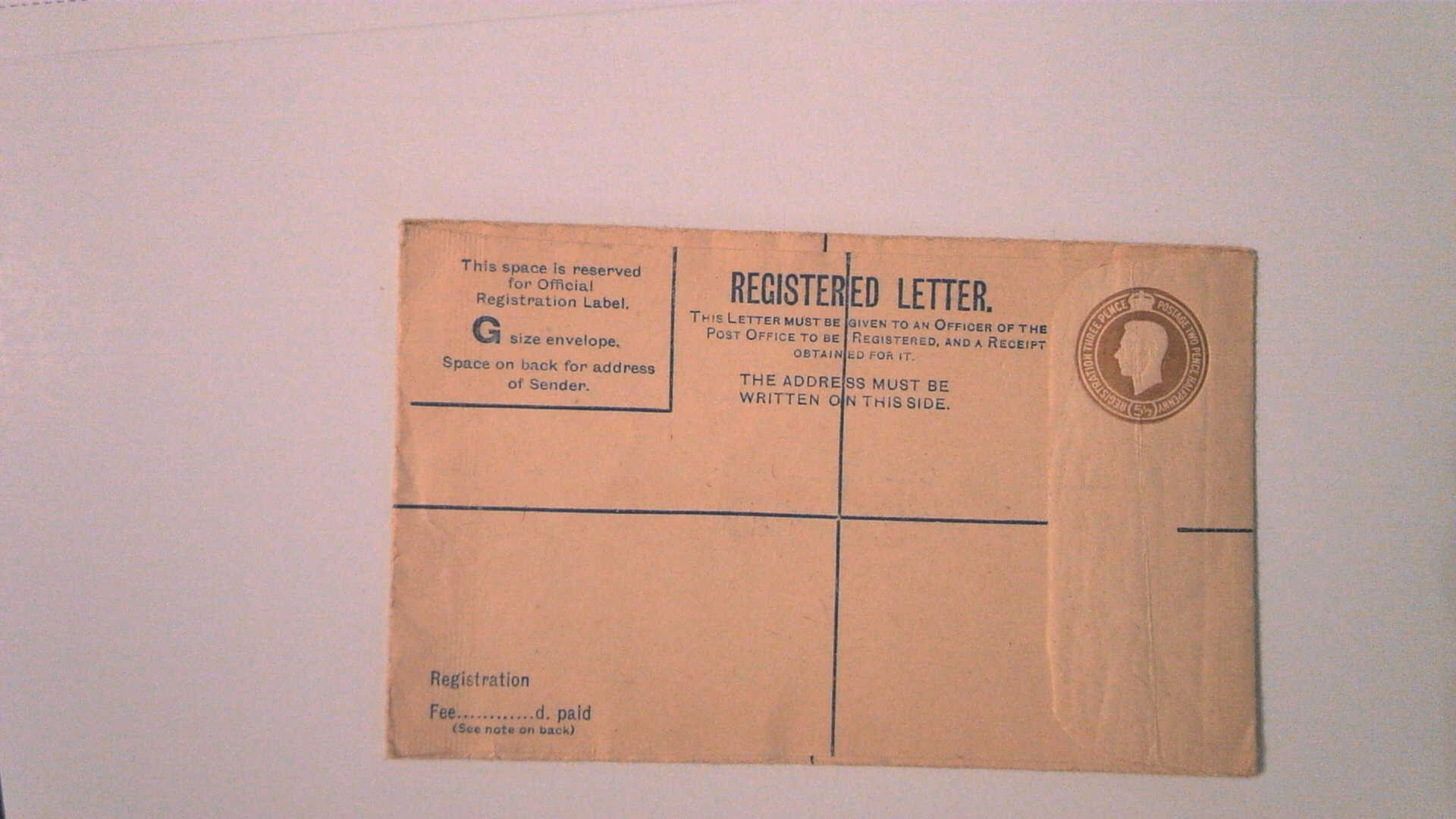 Grfeat Britain Registered Letter Mint Entire | Great Britain, General ...