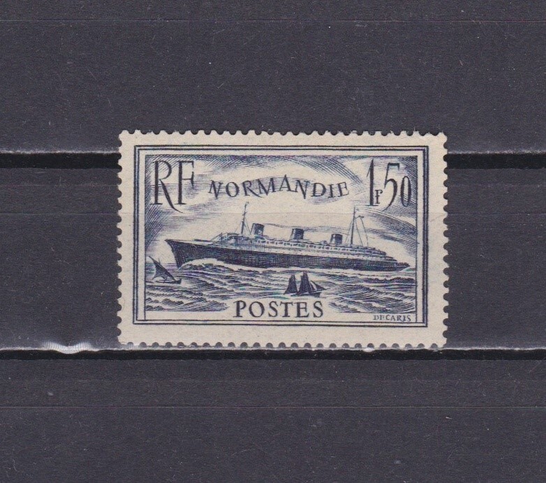 FRANCE 1935, Sc #300, CV $29, Steam ship Normandie, MH | Europe ...