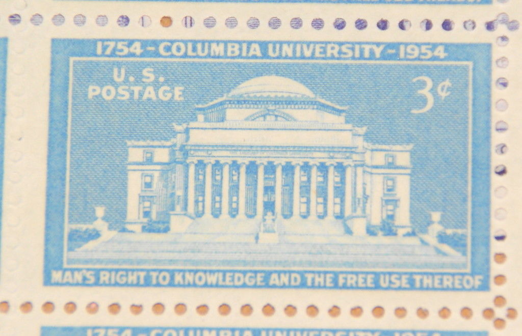 1954 Columbia University Low Memorial Library Full sheet postage stamps ...