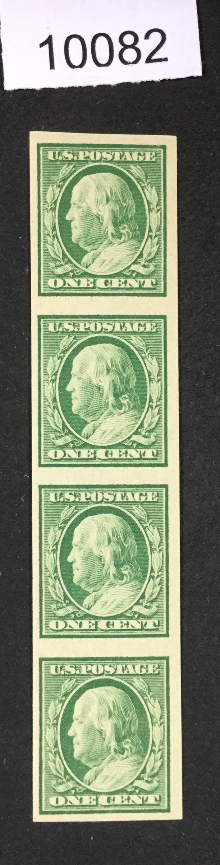 US Stamps # 343v Mint OG NH Strip of F 4 $110 LOT # 10082 | United ...