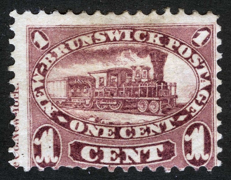 New Brunswick Sc 6 Red Lilac 1¢ 1860 Original Gum Hinge Remnant ...