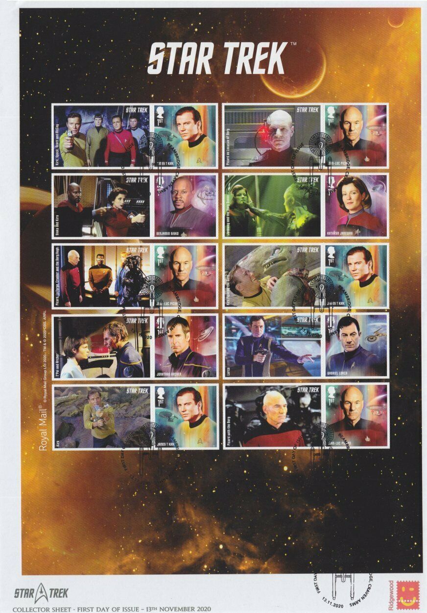 GB 2020 - Star Trek Generic Smilers Sheet Full A4 FDC - GS130 / LS128 ...
