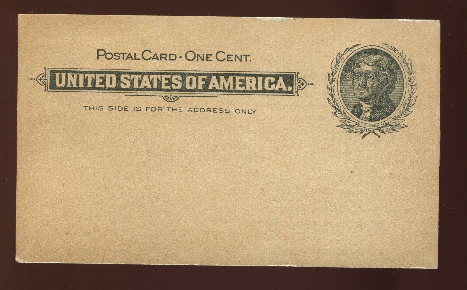 UX14 (CF1) Smith Counterfeit Jefferson Unused Postal Card (UX14 CF1 A1 ...
