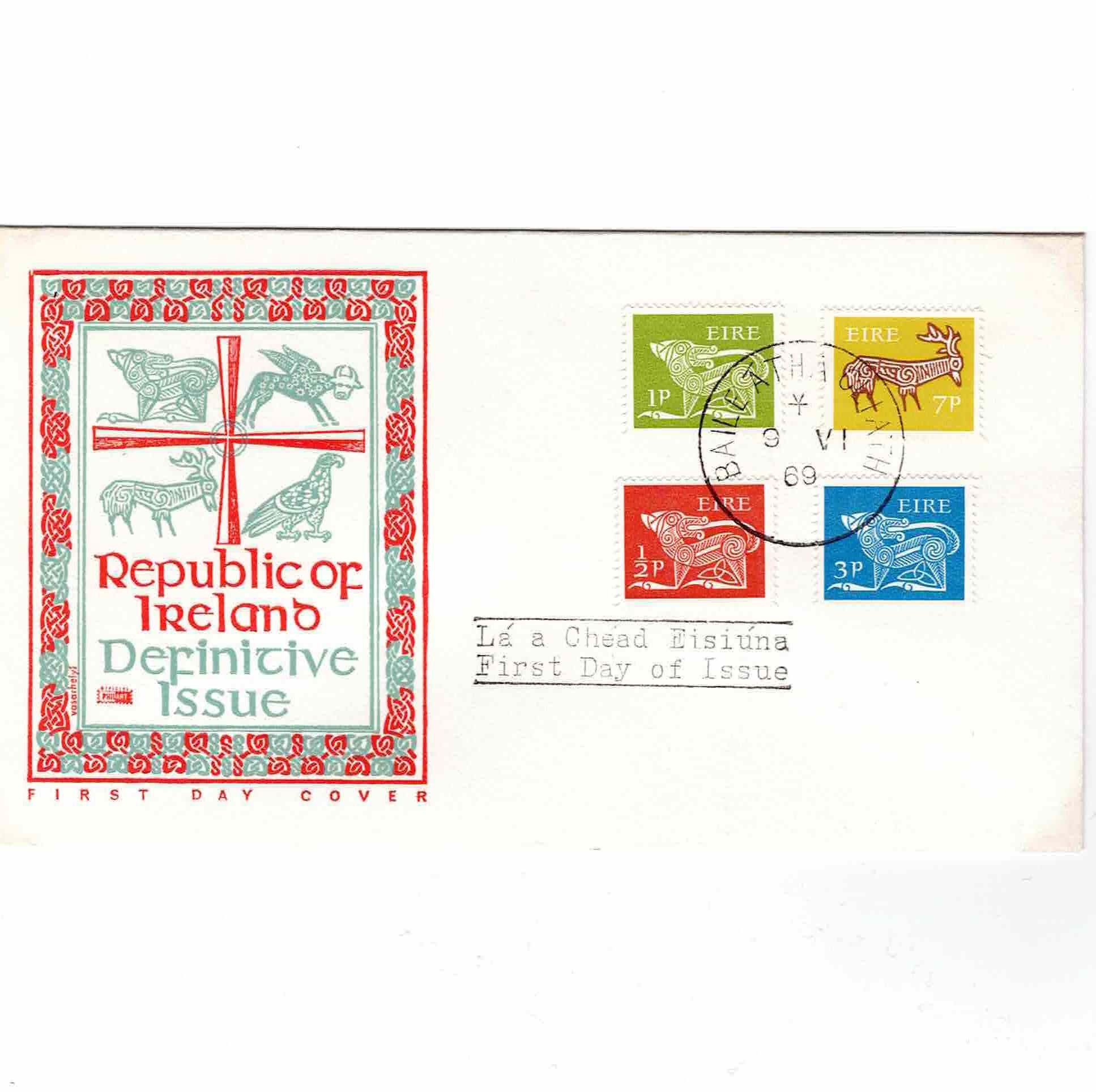 Ireland 1969 FDC Definitive Issue Sc 251 257 250 253 Eire First Day ...
