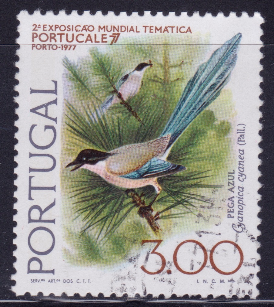 Portugal, 1977, Fauna, Iberian Magpie, 3esc, Mi#1326, used | Europe ...