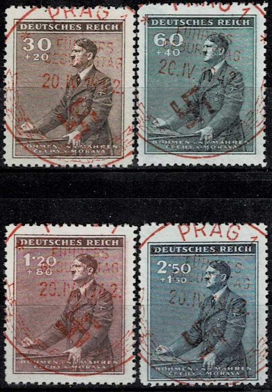 Bohemia and Moravia,Sc.#B9;-12 used. Adolf Hitler,specially red ...