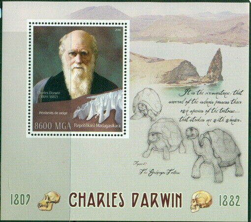 2016 Charles Darwin Souvenir Sheet Giant Turtles Reptiles Skull 400381 ...