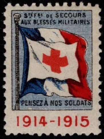 1914 WW One France Delandre Poster Stamp Paris Red Cross Unused ...