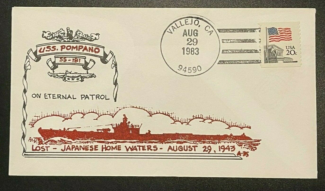 WW2 Sunk US NAVY SUBMARINE 'On Eternal Patrol' USS POMPANO SS-181 Cover ...