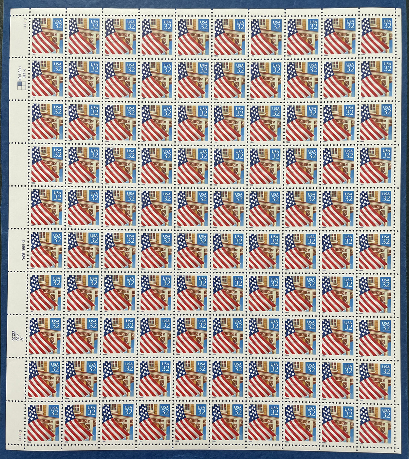 Scott 2897 FLAG OVER PORCH Sheet of 100 US 32¢ Stamps MNH 1995 | United ...
