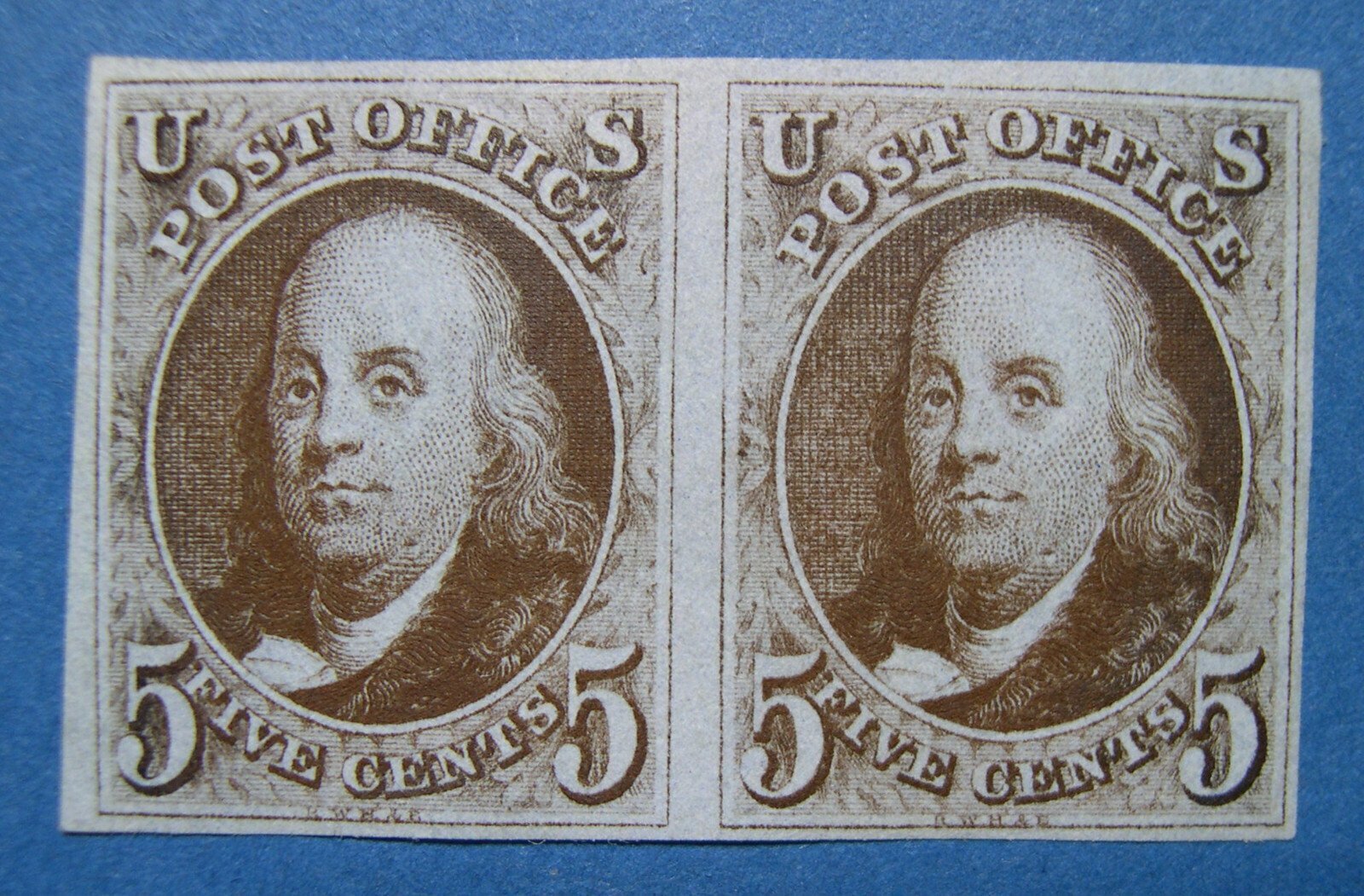 USA Scott #1a 1847 UNUSED pair 2x PFC certs VF+ CV $4,800+ | United ...