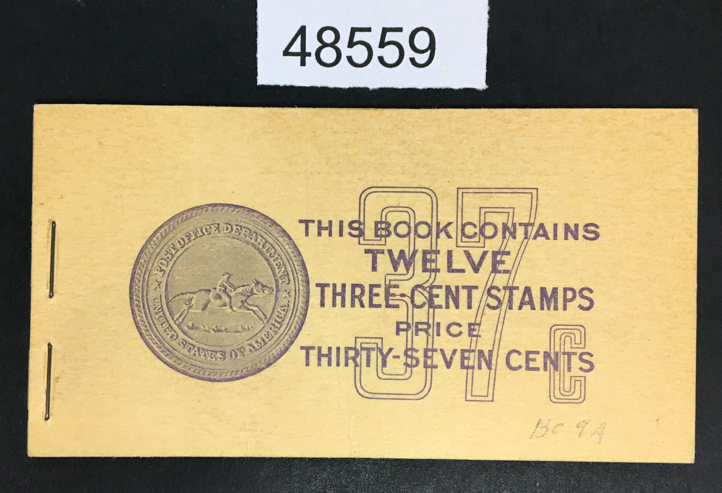 US Stamps # Bk102 Unexploded Complete Booklet Mint OG NH LOT #48559 ...