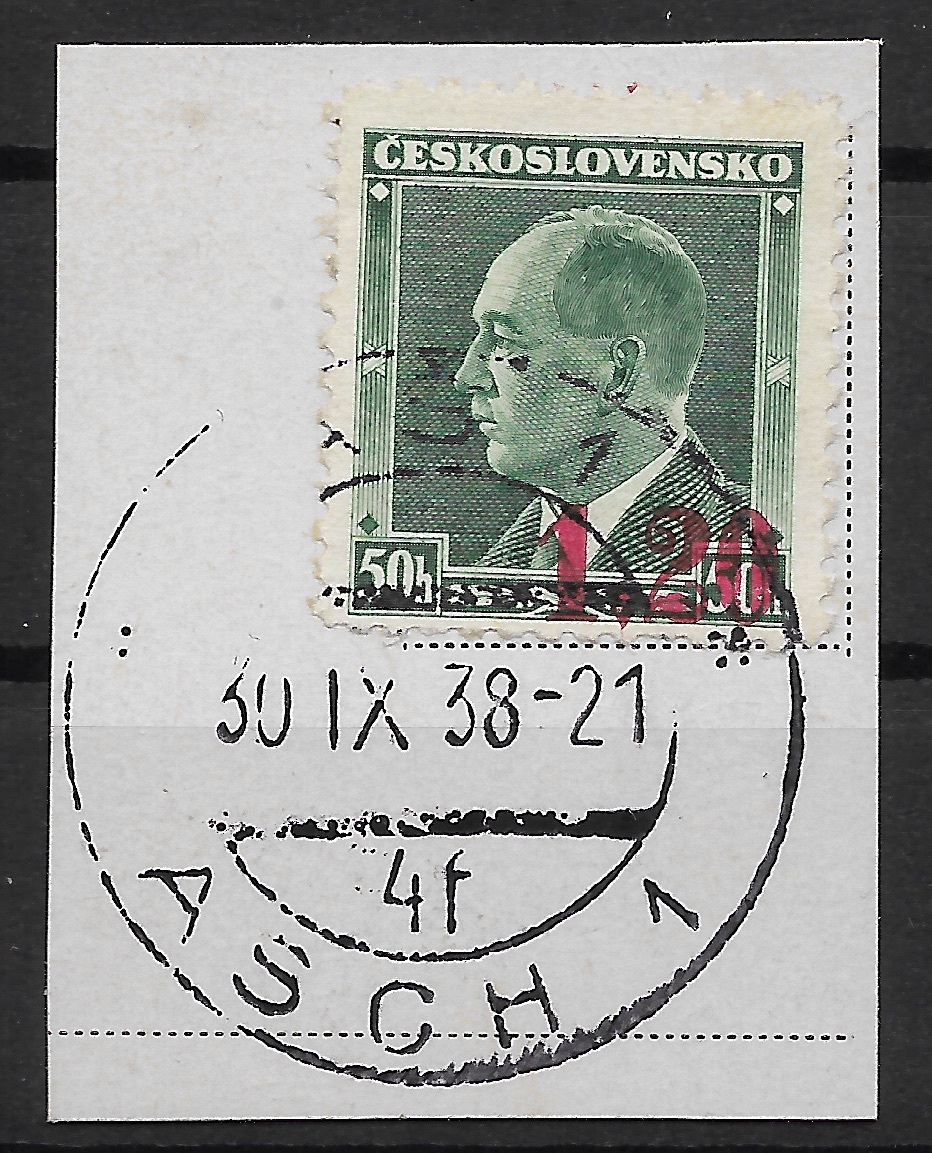 Sudetenland: Asch Overprint on nice Piece | Europe - Germany & Colonies ...