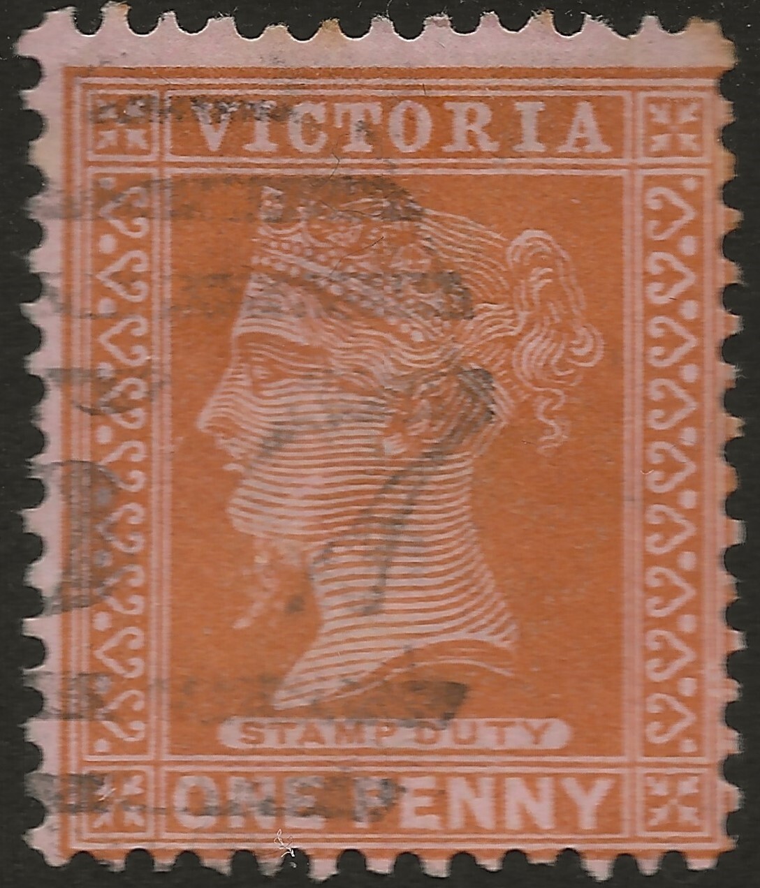 AUSTRALIA STATES - VICTORIA 1896 1d Orange Brown QV SG332 W82 Pen ...