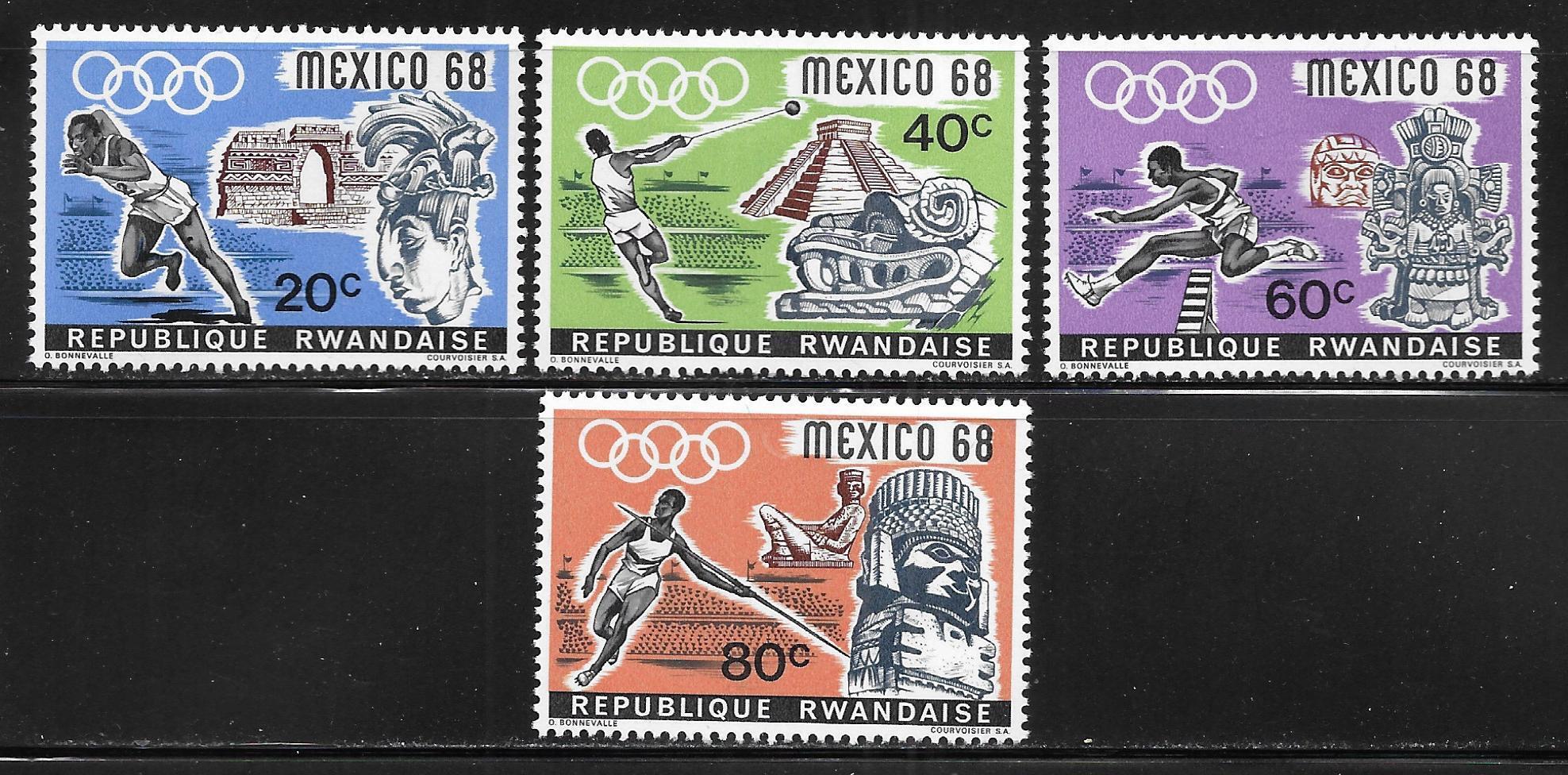 Rwanda 250-254 1968 Olympics set and s.s. MNH | Africa - Rwanda ...