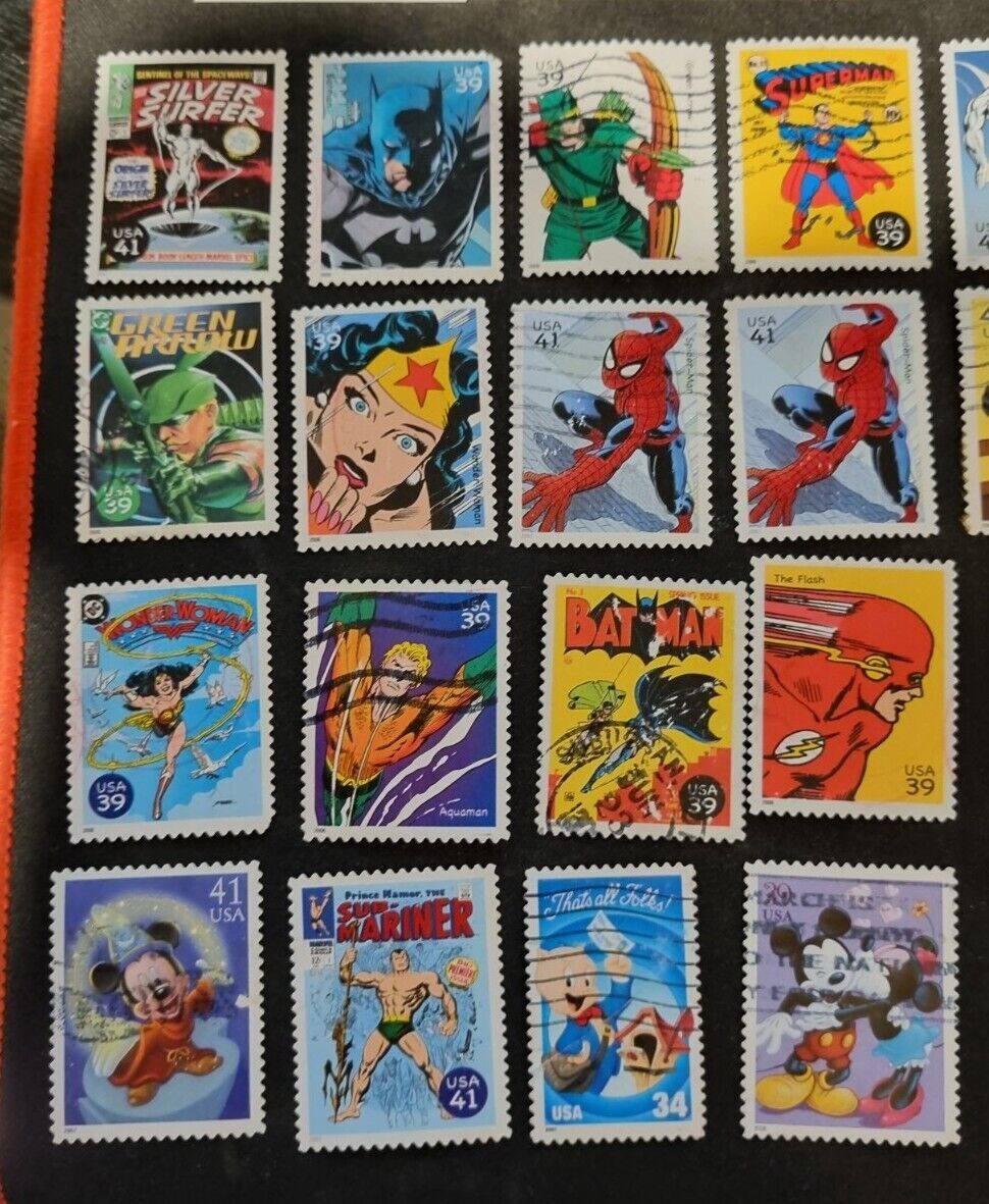 Usa marvel 40 stamps comics And Disney And More #521 | United States ...