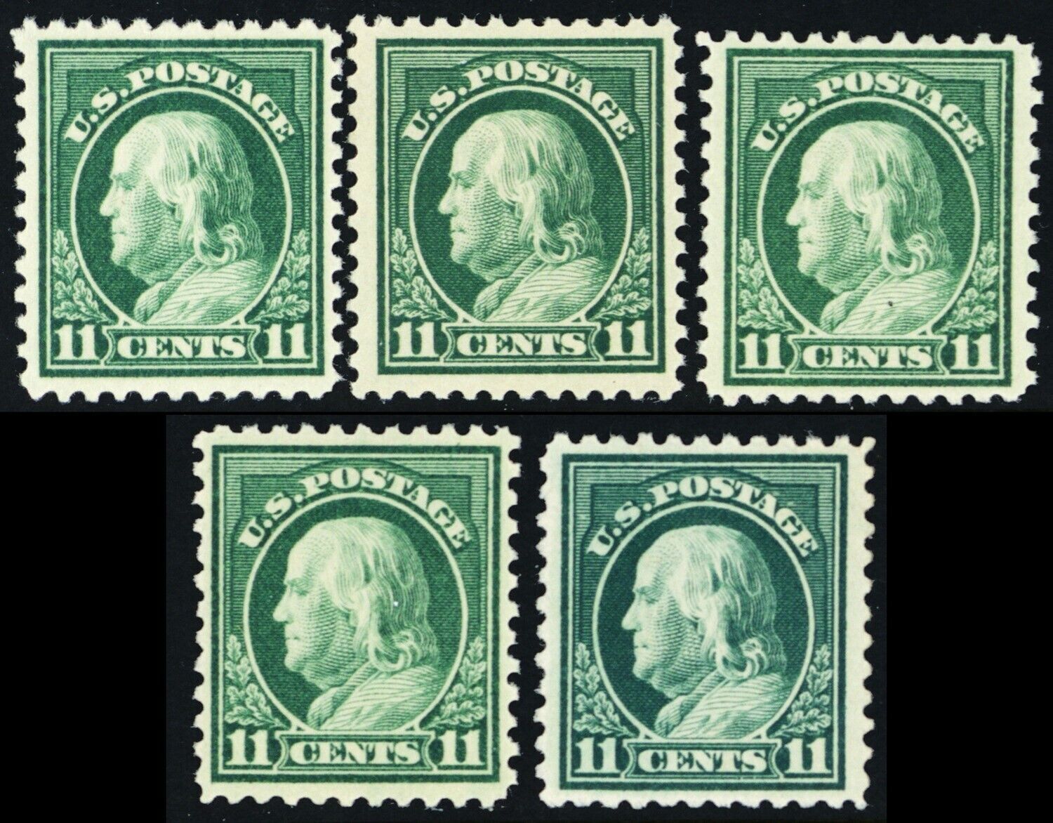 511, Mint VF NH 11¢ GROUP OF FIVE STAMPS CV $90.00 -- Stuart Katz ...