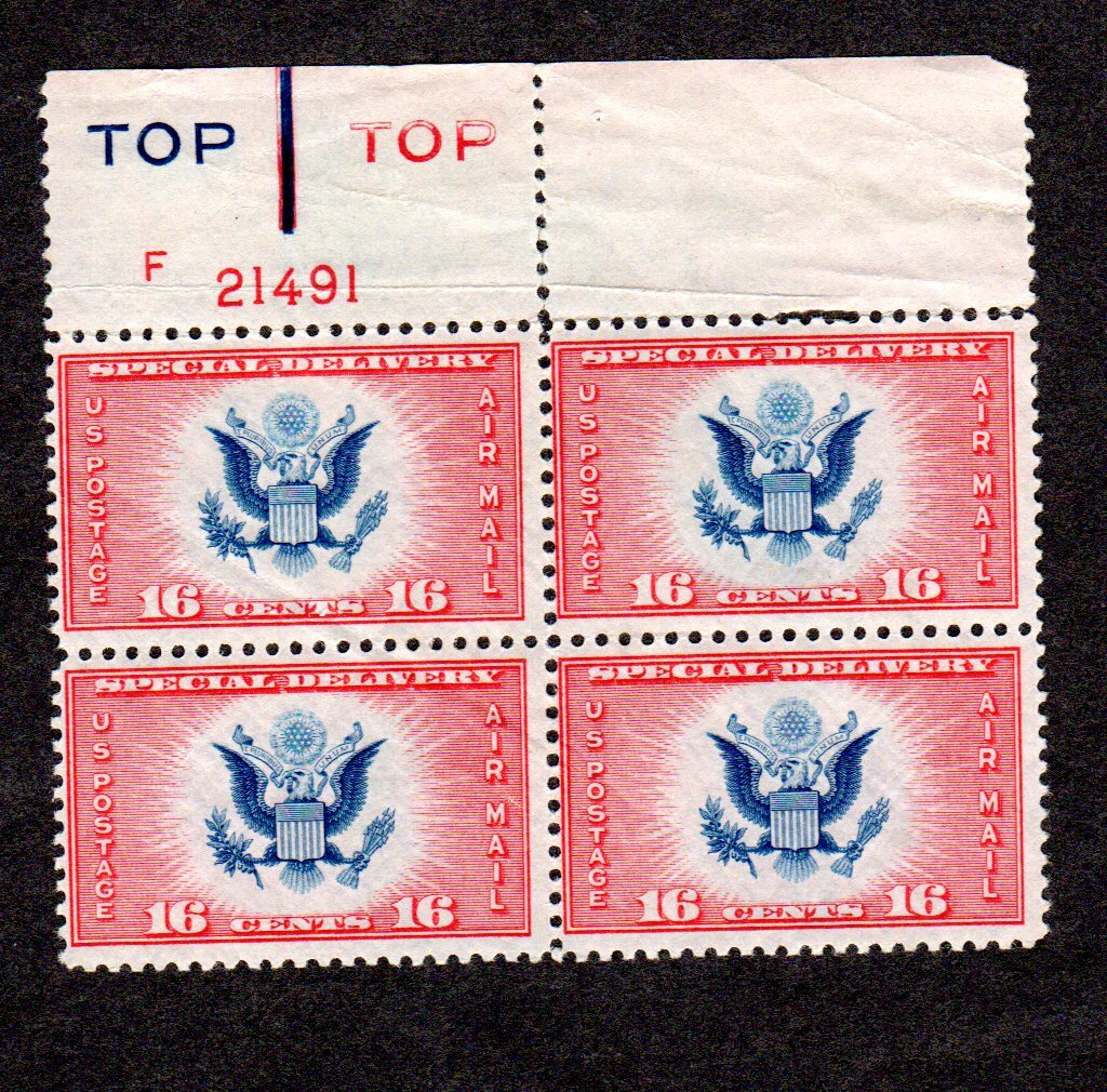 USA Scott # CE2 MH Type 4 Marginal block Lot 220359 | United States ...