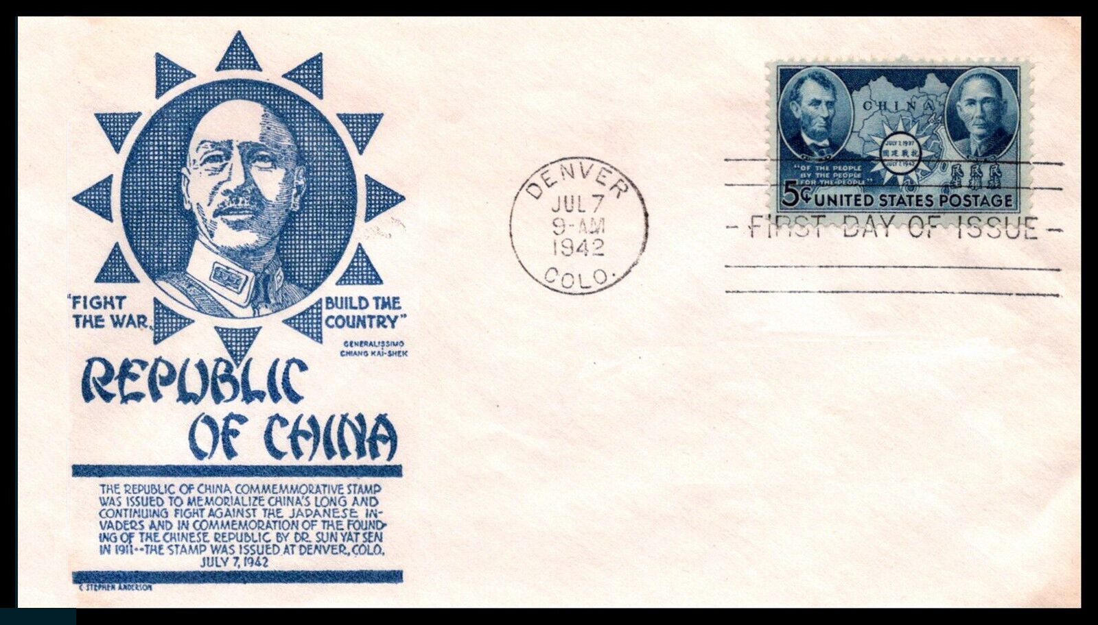 U.S.A. Sc#906 5 years of Chinese resistance to Japanese aggression ...