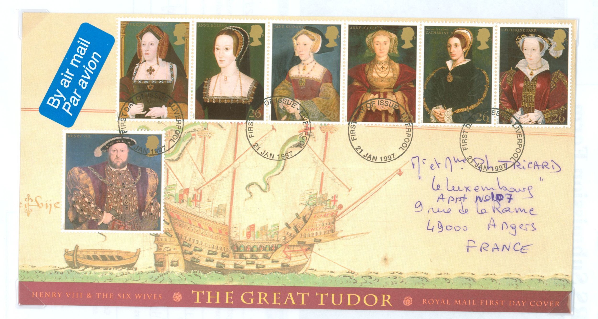 Great Britain 1723-1729 1997 King Henry VIII and his six wives ...