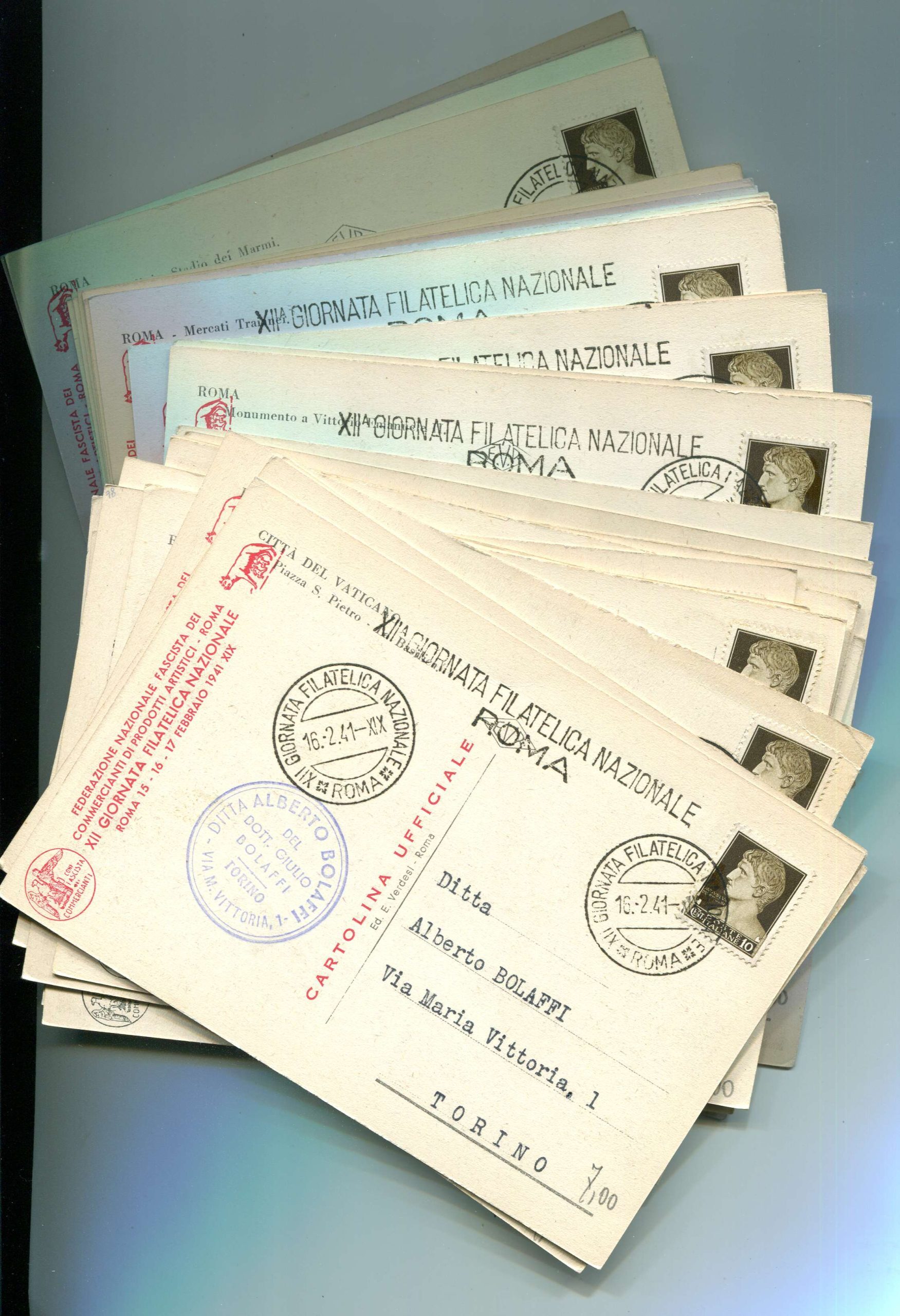 XII Philatelic Day of Rome - Lot of 38 official postcards | Europe ...