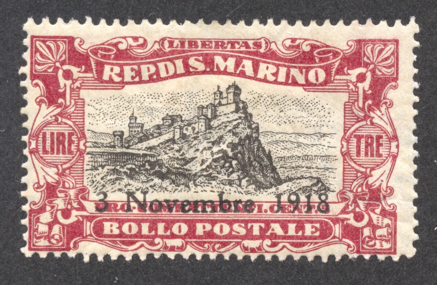 San Marino Scott B17 Unused LHROG - 1918 Italian Victory Overprint ...