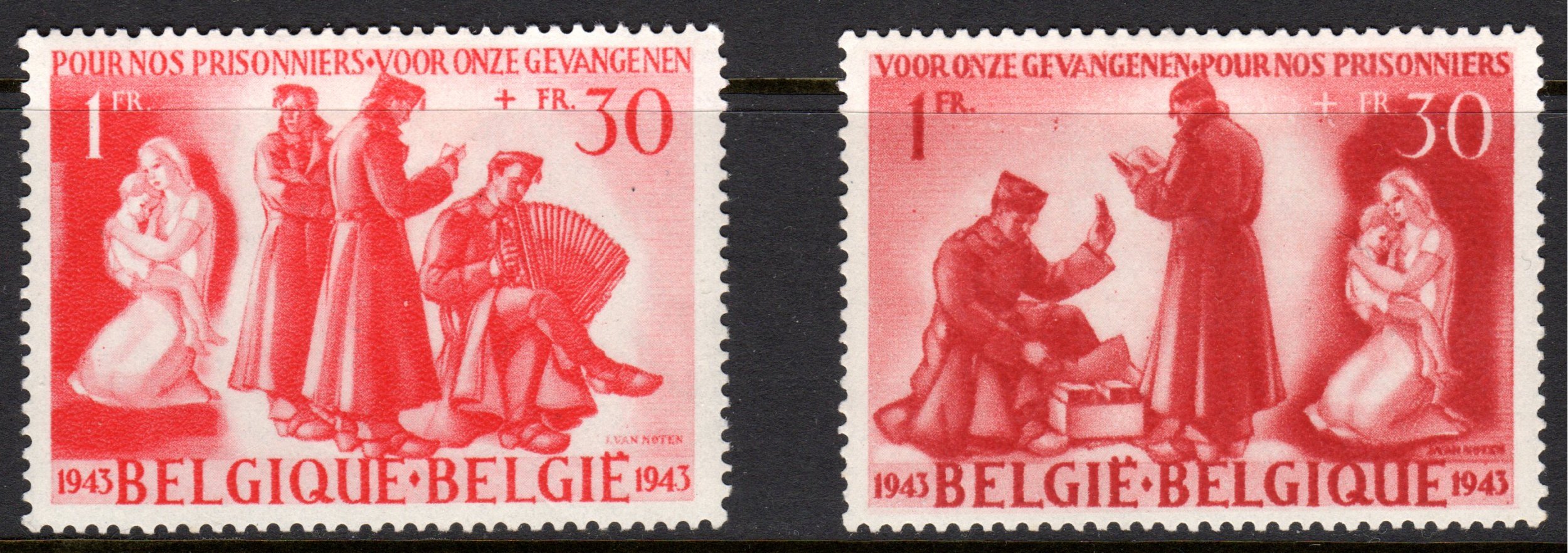 Belgium 1943 Sc#B344/B345 PRISONERS OF WAR Set (2) MNH | Europe ...