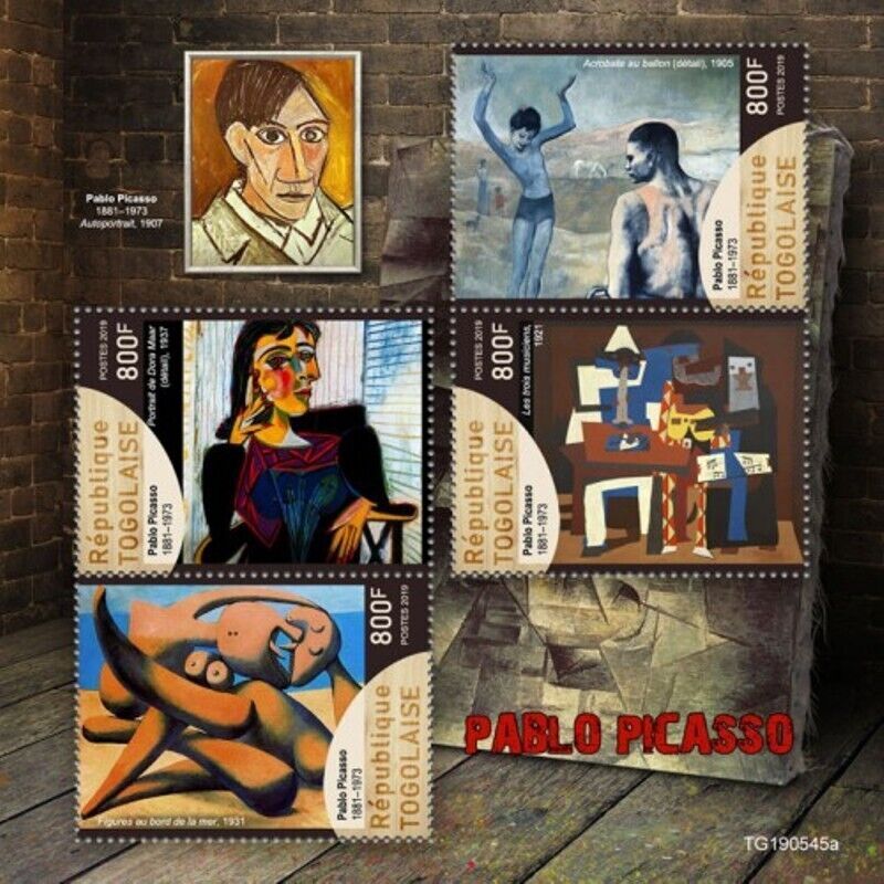 Togo - 2019 Spanish Artist Pablo Picasso - 4 Stamp Sheet - TG190545a ...