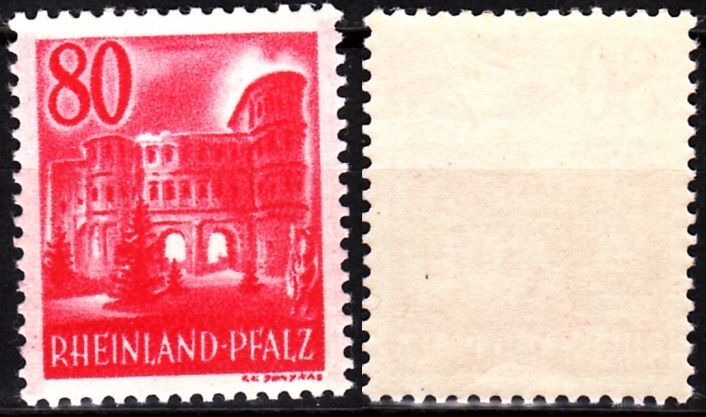 GERMANY / French Zone RHEINLAND-PFALZ 1948. 80(Pf) Architecture, MNH ...