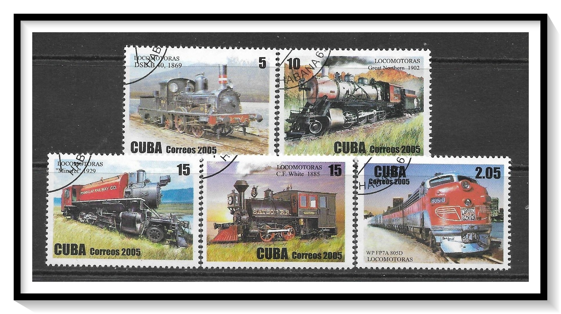 Caribbean #4502-4506 Locomotives Trains Set CTO | Caribbean - Cuba ...