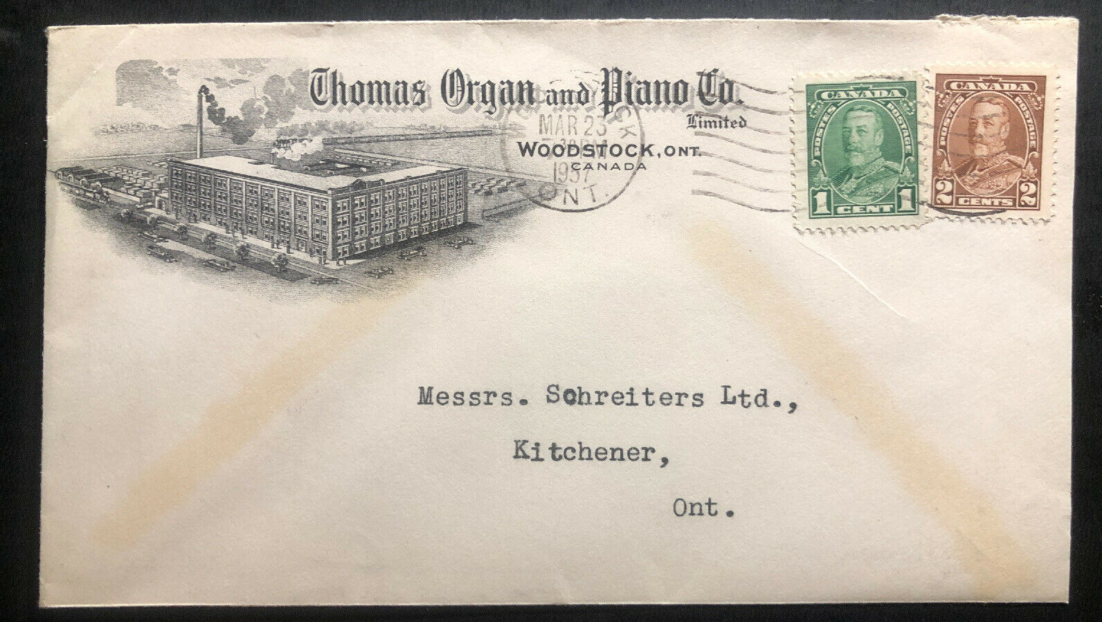 1937 Woodstock Canada Advertising Thomas Organ & Piano Cover To ...