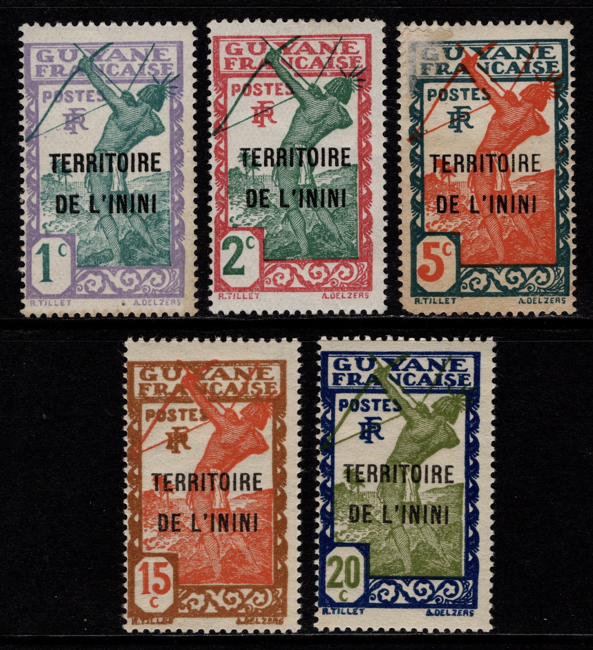 Inini 1932-40 French Guiana Optd. ‘TERRITOIRE DE L’ININI’, Part Set ...