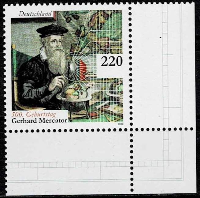 Germany 2012,Sc.#2665 MNH Gerhard Mercator and Symbols of Cartography ...