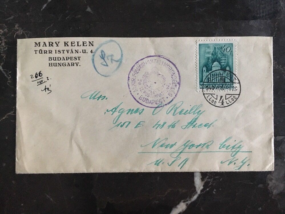1940 Budapest Hungary Censored Cover To New York City USA | Europe ...