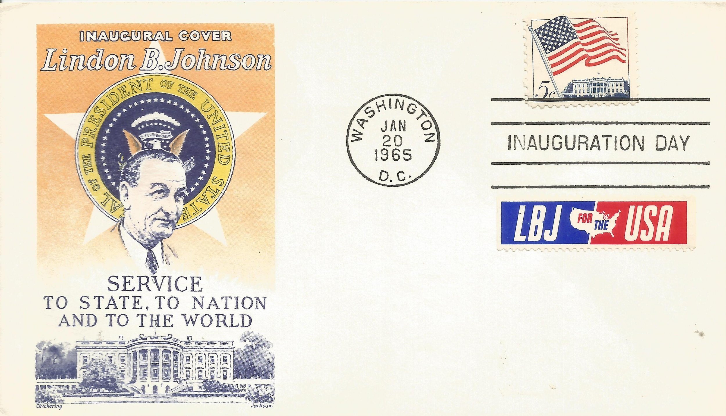 Lyndon Johnson Inaugural cover Nobel # LBJ-II-14 #! | United States ...