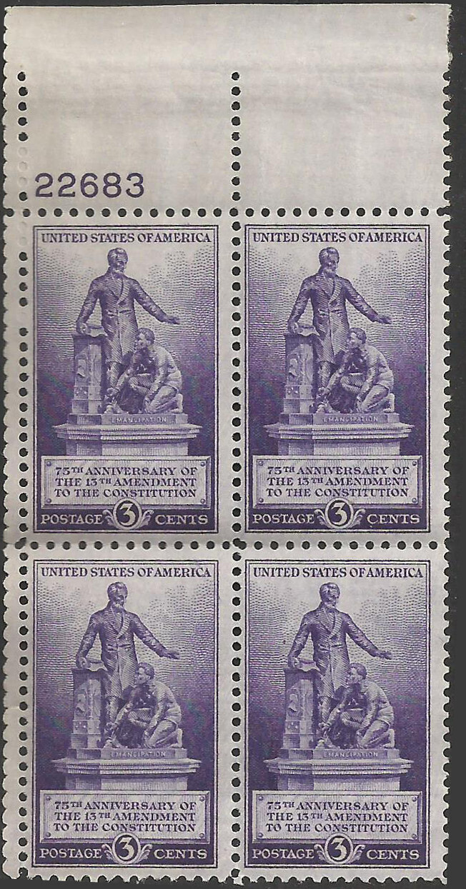 # 902 Mint Never Hinged ( MNH ) Plate Block Thirteenth Amendment ...