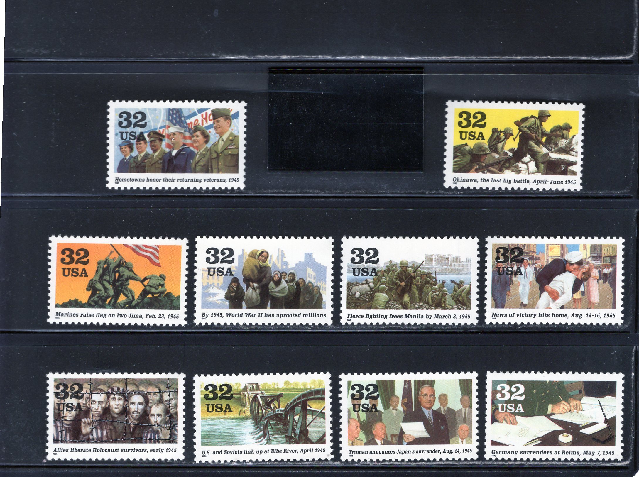 2981a-j Victory at Last:1945, MNH set/10 w/mounts | United States ...