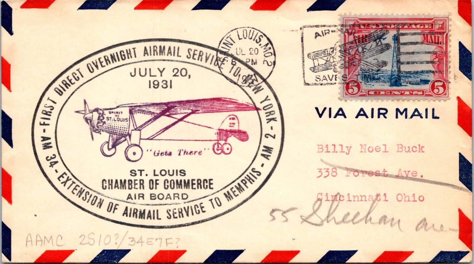 FFC 1931 - Direct Overnight Flt / RT AM #34 - St Louis, MO - F57174 ...