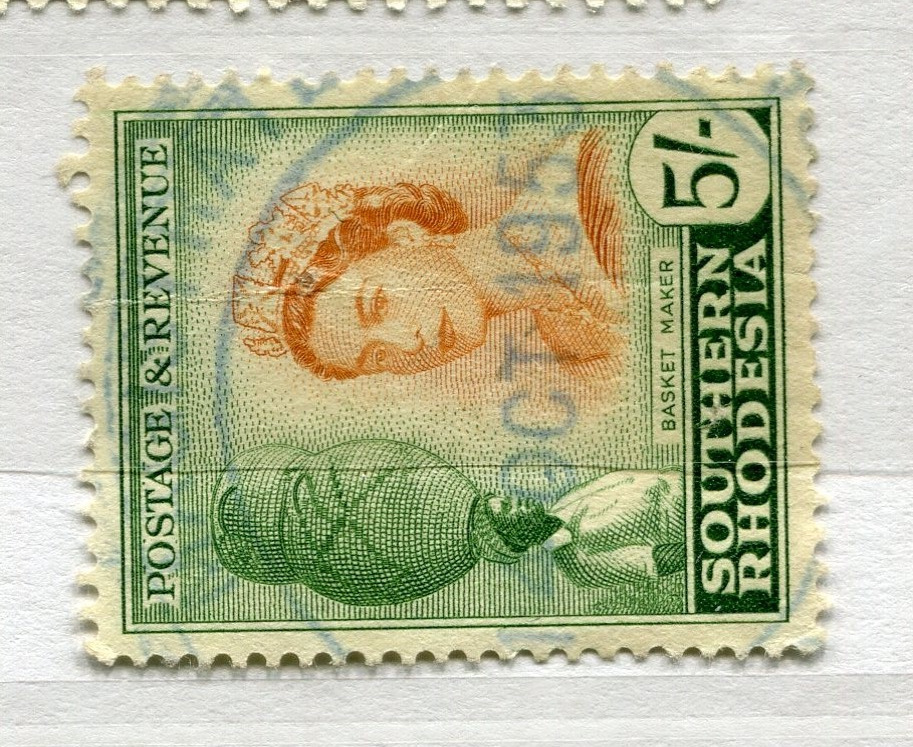 RHODESIA; 1950s early QEII issue fine used 5s. value | Africa ...