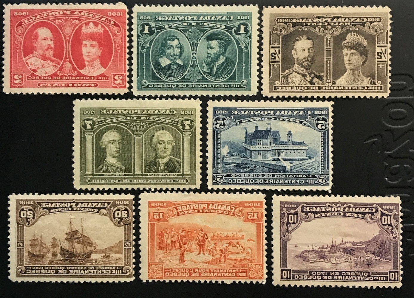 Canada, Scott 96 - 103, Unused, All LHM, Quebec Tercentenary Issue ...