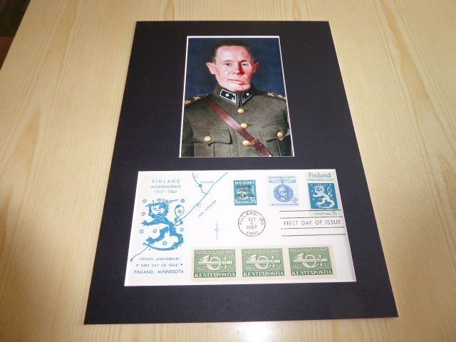 Finnish Sniper Simo Häyhä USA FDC Cover mounted photograph mount size ...