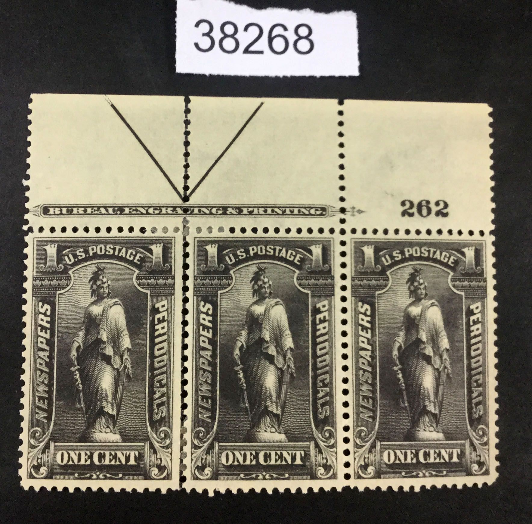 US Stamps #Pr114 Mint OG 2h/1nh Plate Strip of 3 $50+ LOT #38268 ...