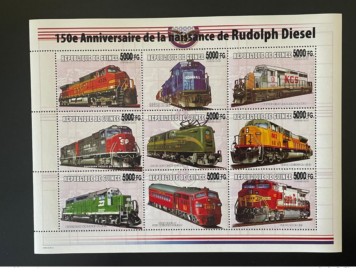 2008 Guinea Mi. 6207-6215 Overloaded Railway Trains Locomotives Rudolph ...