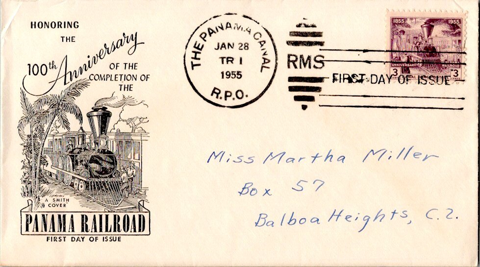 Canal Zone Scott 147 Ink address with small crease at top right ...