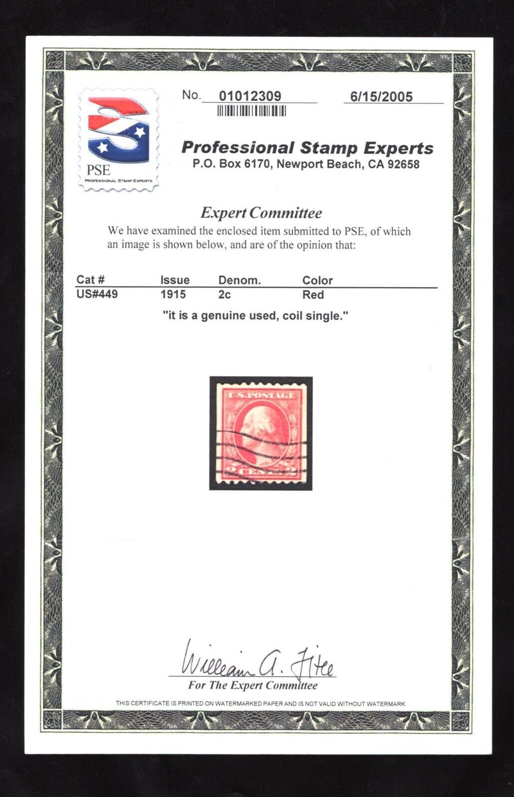 US Stamps #449 Used PSE Cert LOT #78240 | United States, General Issue ...