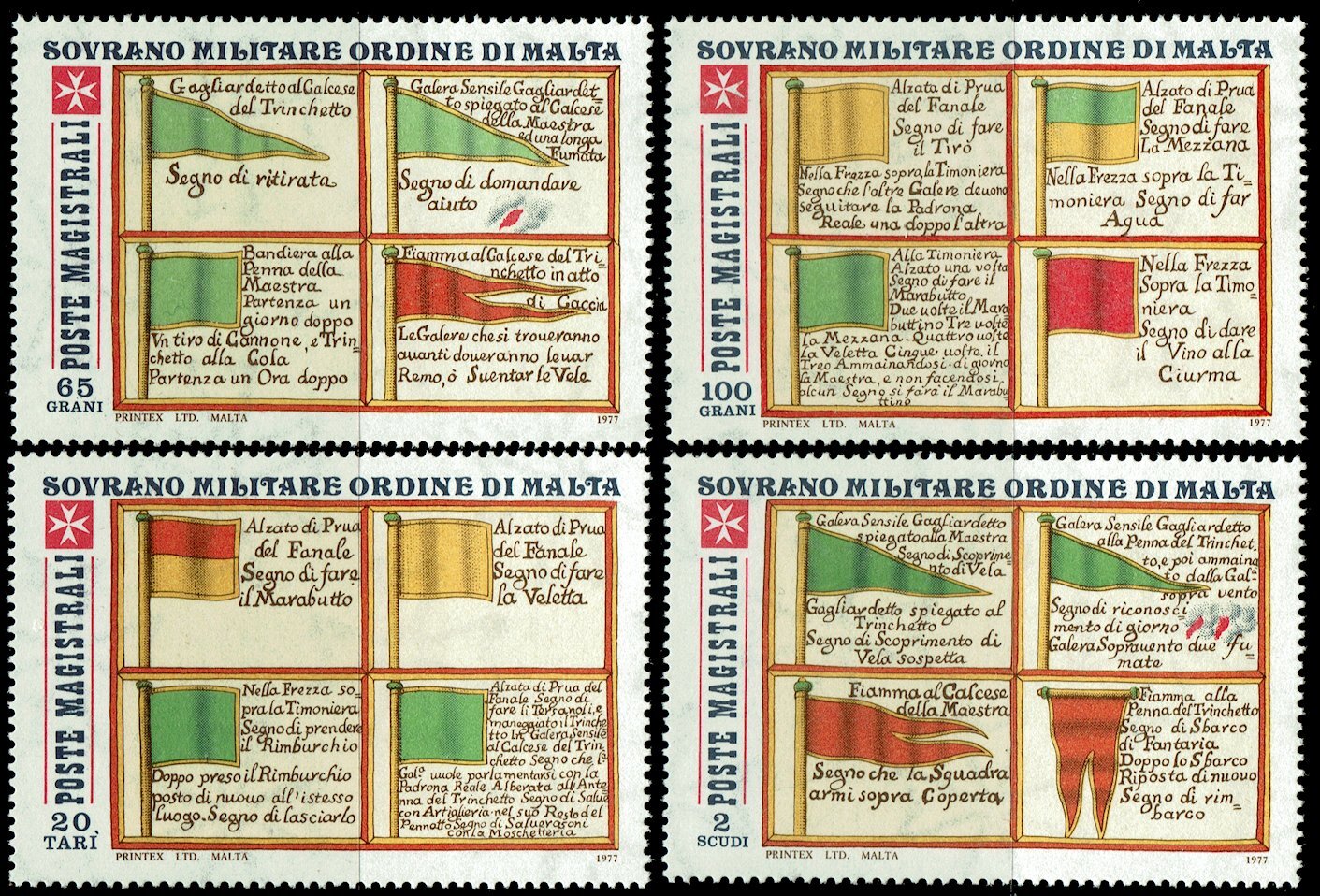 Malta Sovereign Military Order #128-131 MNH - SMOM Maritime Flags (1977 ...