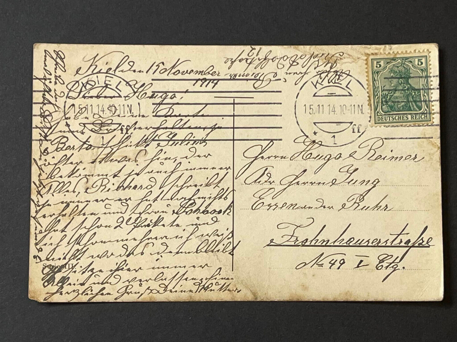 WW1 WWI Imperial German soldiers Military battle flag postcard 1914 ...