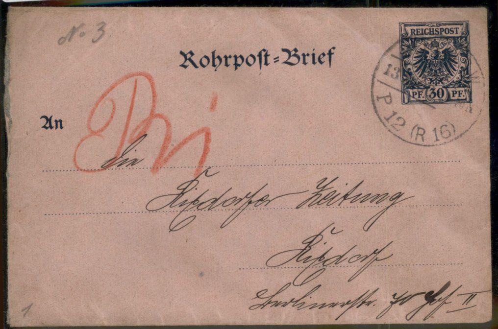 Germany 1880-90s Berlin Rohrpost Pneumatic Krone Adler Cover 30pf ...